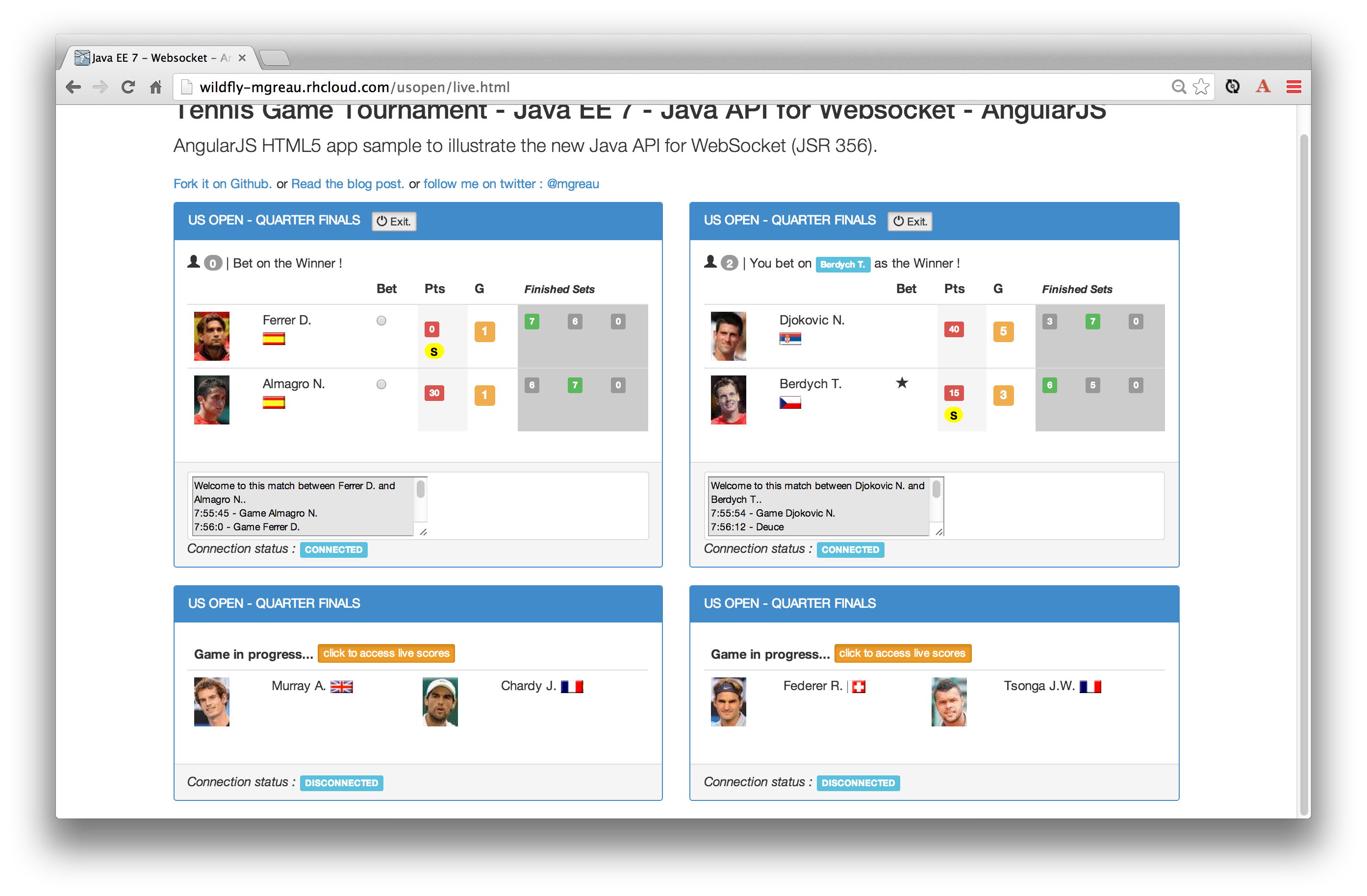 Java EE 7 And WebSocket API For Java JSR 356 With AngularJS On WildFly